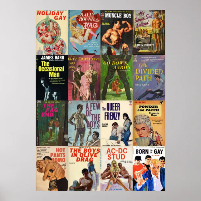 Vintage Gay Pulp Fiction Collage Version 3 Poster | Zazzle