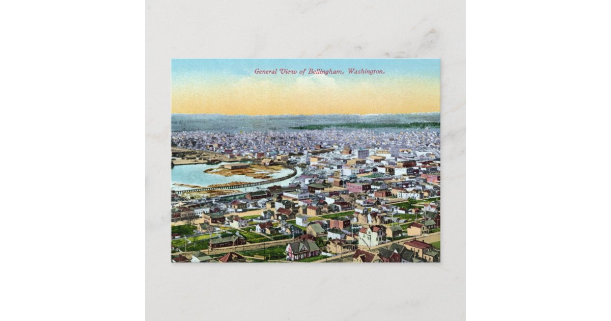 vintage General view of Bellingham WA Postcard | Zazzle