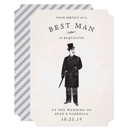 Vintage Gent | Best Man Request Card | Zazzle.com