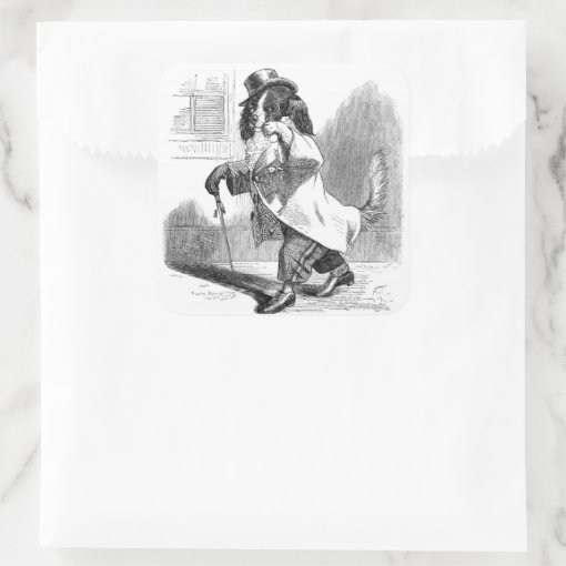 Vintage Gentleman Dog Stickers | Zazzle