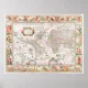Vintage Geographical Map Of The World 1636-1650 Poster | Zazzle