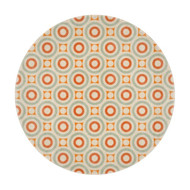 Vintage Geometric Circle Pattern Fabric | Zazzle