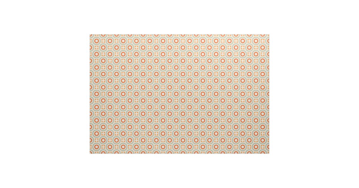 Vintage Geometric Circle Pattern Fabric | Zazzle