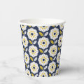 Vintage Geometric Flower Pattern Paper Cups | Zazzle