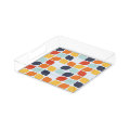 Vintage Geometric Pattern Acrylic Tray | Zazzle
