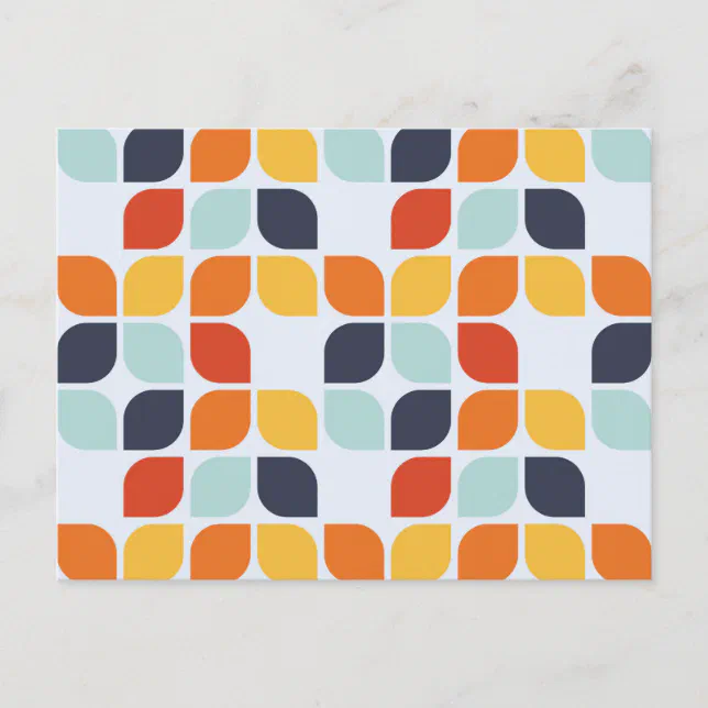 Vintage Geometric Pattern Holiday Postcard | Zazzle