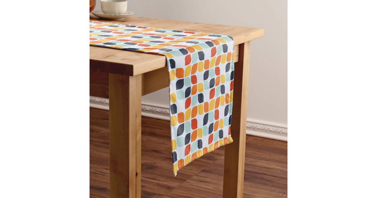 Vintage Geometric Pattern Short Table Runner | Zazzle