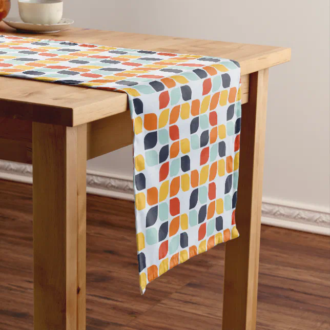 Vintage Geometric Pattern Short Table Runner | Zazzle