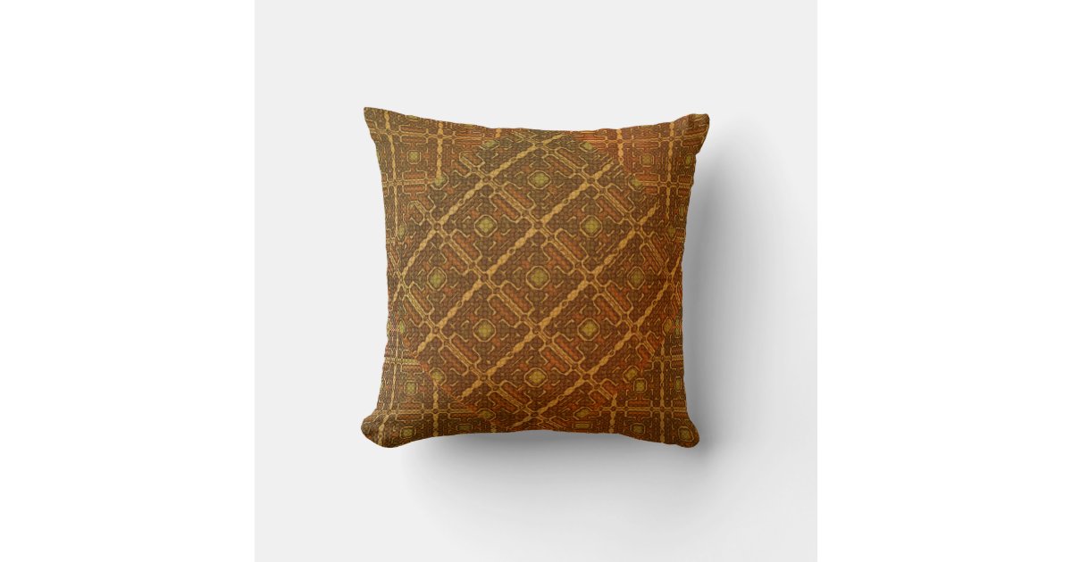 Vintage Geometric Pattern Throw Pillow | Zazzle