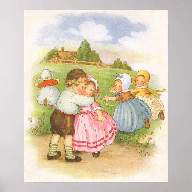 Vintage Georgie Porgie Mother Goose Nursery Rhymes Poster | Zazzle