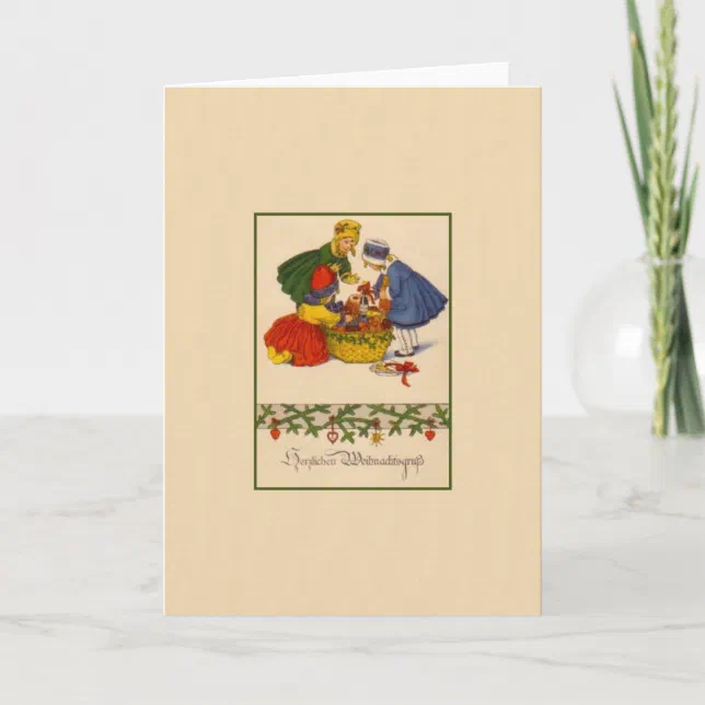 Vintage German Christmas Greeting Card | Zazzle