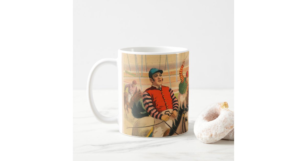 Vintage German Circus Poster Of Jockeys On Horses Coffee Mug | Zazzle