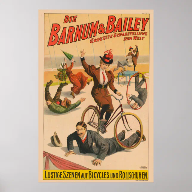 Vintage German Circus Poster Of Performers, 1900. | Zazzle