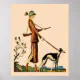 Vintage German Magazine Cover Woman with Greyhound Poster | Zazzle