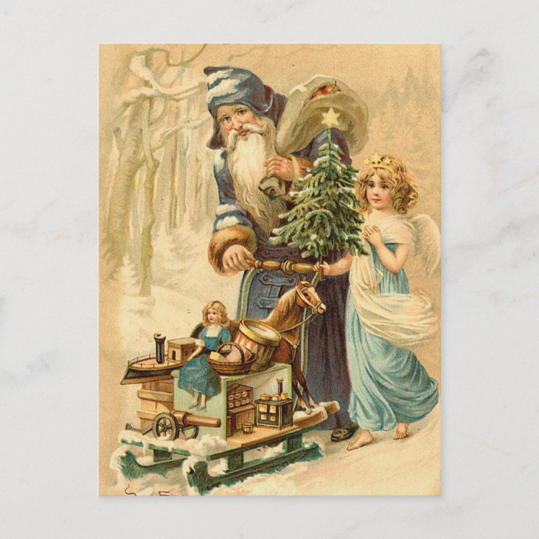 Vintage German Santa Postcard | Zazzle