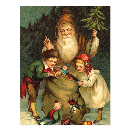 Vintage German Santa Postcard | Zazzle.com