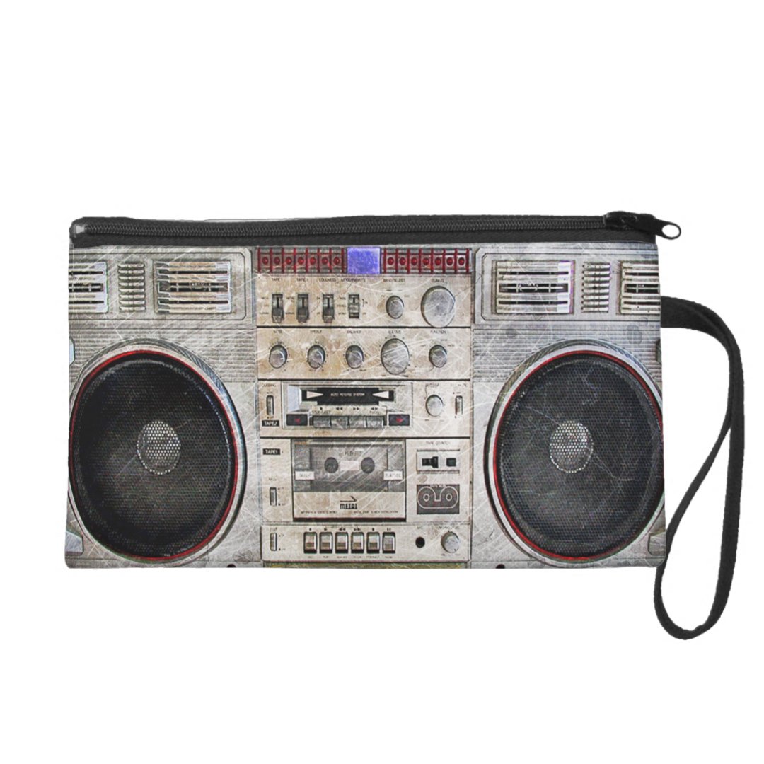 Vintage ghetto blaster wristlet purse | Zazzle