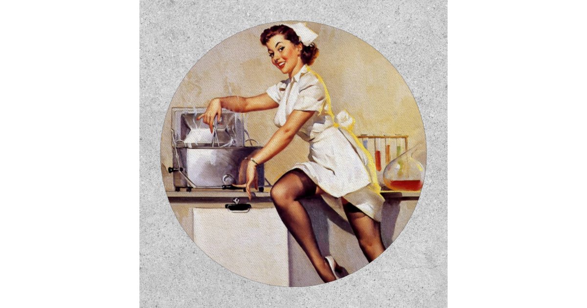 Vintage Gil Elvgren Retro Nurse Pin Up Girl Patch Zazzle
