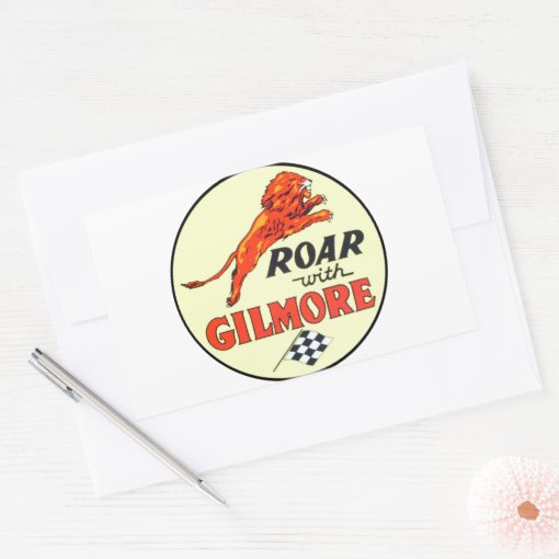 vintage gilmore gasoline rectangular sticker | Zazzle