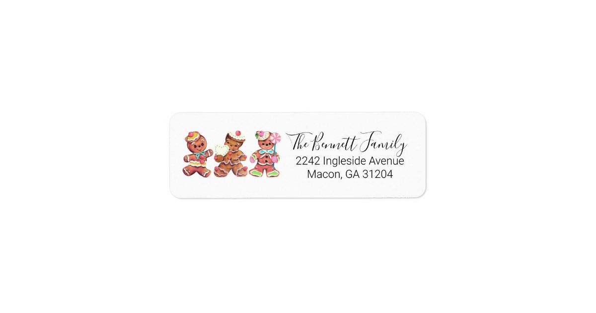 Vintage Gingerbread Cookie Return Address Labels | Zazzle