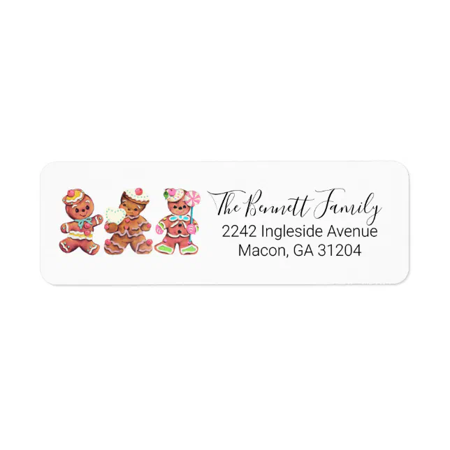 Vintage Gingerbread Cookie Return Address Labels | Zazzle