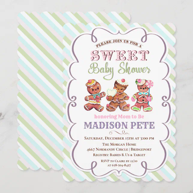 Vintage Gingerbread Holiday Baby Shower Invitation | Zazzle