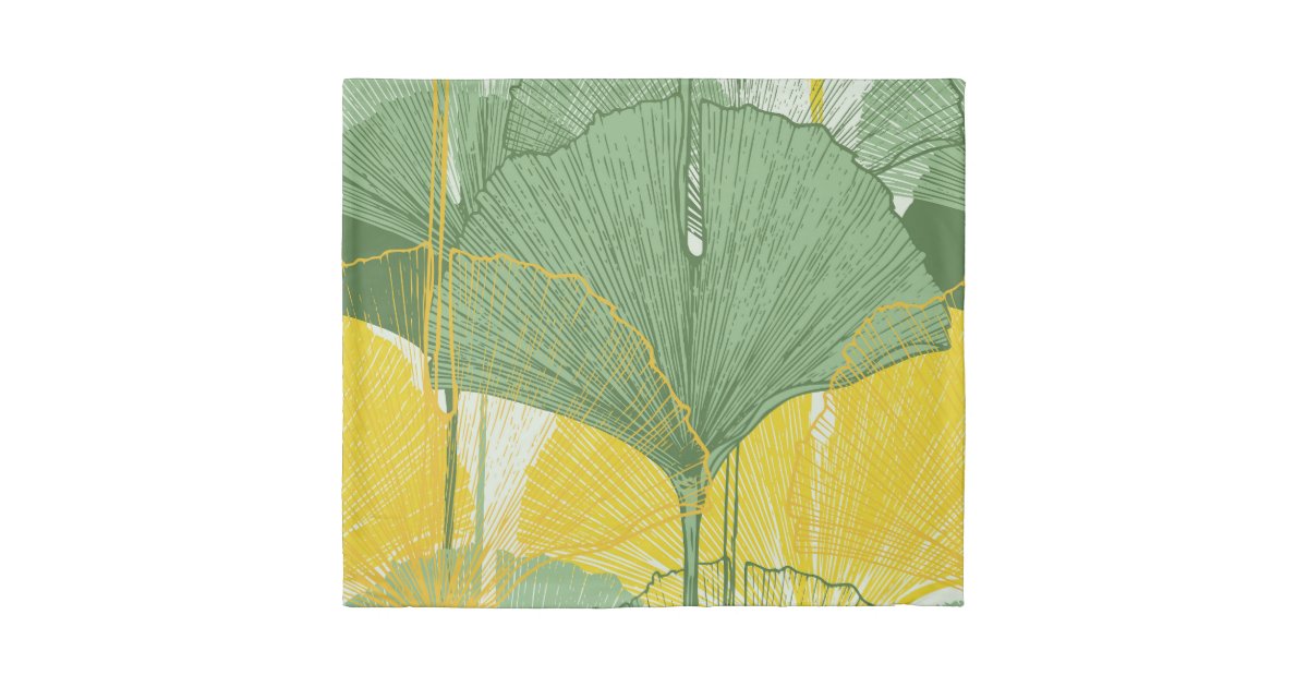Vintage Ginkgo Biloba: Tropical Leaves Duvet Cover | Zazzle