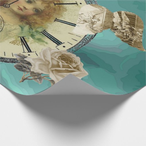Vintage Girl Clock Watch Wrapping Paper | Zazzle