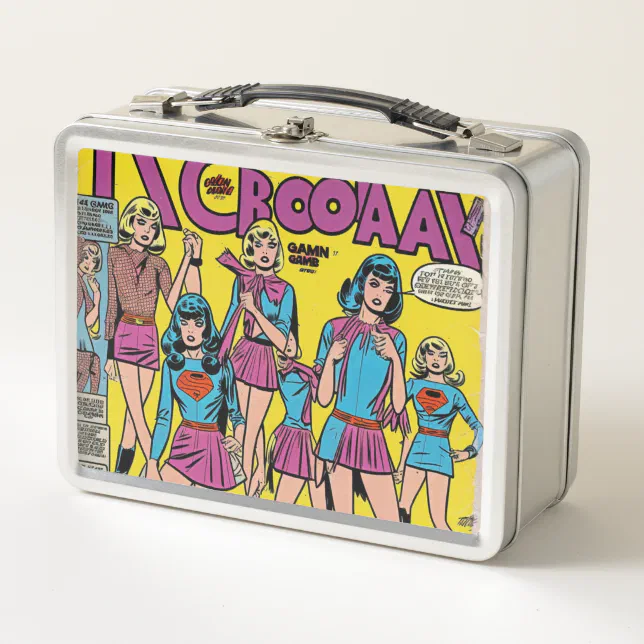 Vintage Girl Gang Lunchbox, Lady Superheros Metal Lunch Box | Zazzle