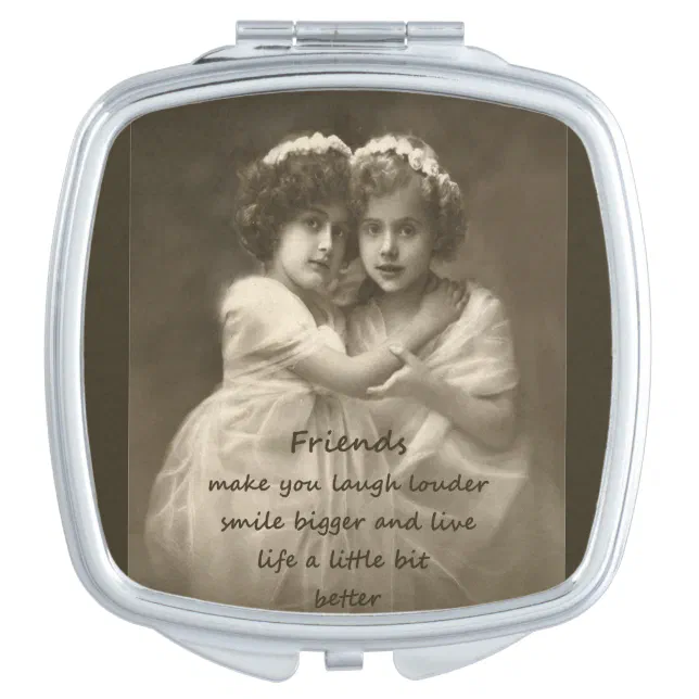 Vintage Girlfriends Friendship Quote Mirror For Makeup | Zazzle