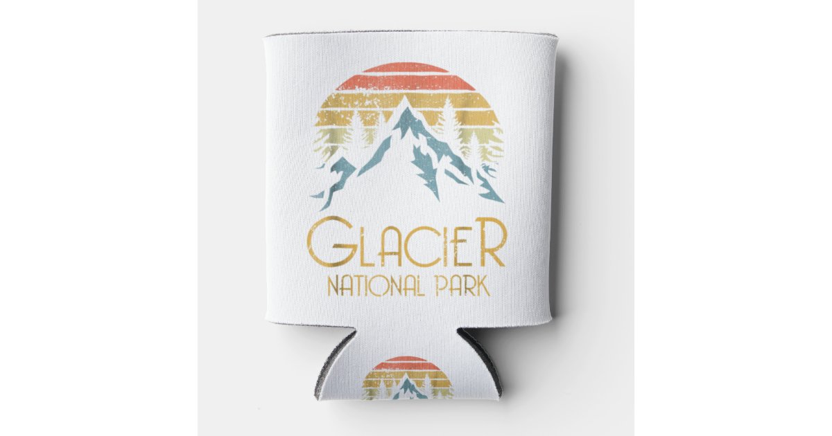 Vintage Glacier National Park Montana Retro T Shir Can Cooler | Zazzle