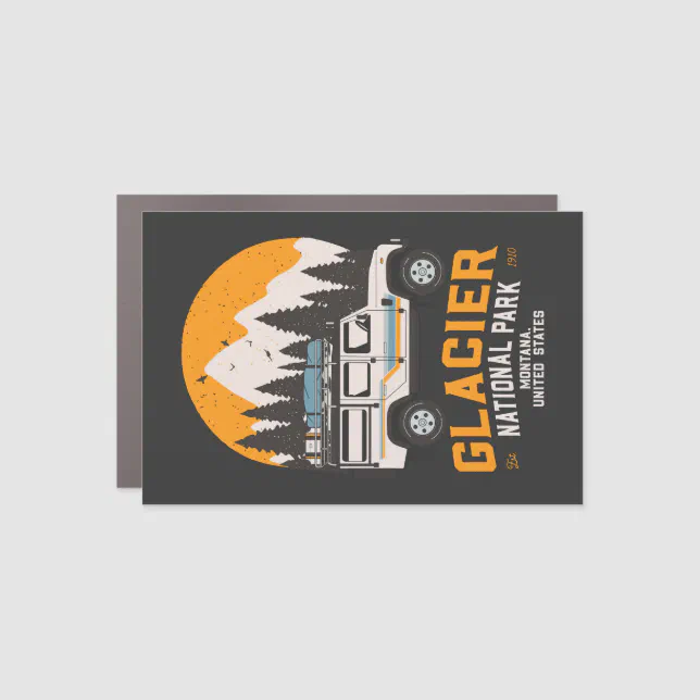 Vintage Glacier National Park Road Trip Montana Car Magnet | Zazzle