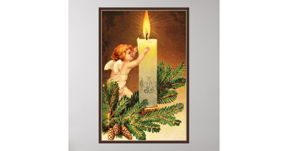 Vintage, Glaedelig, 1906 Norwegian postcard Poster | Zazzle