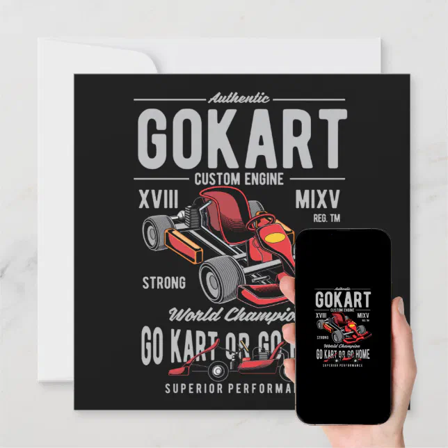 Vintage Go-Kart Racing Logo Card | Zazzle