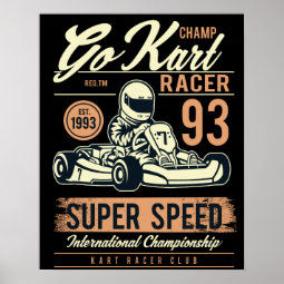Vintage Go Kart Racing Poster | Zazzle