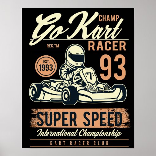 Vintage Go Kart Racing Poster | Zazzle