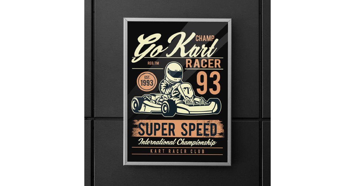 Vintage Go Kart Racing Poster | Zazzle