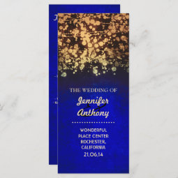 vintage gold and blue wedding programs | Zazzle