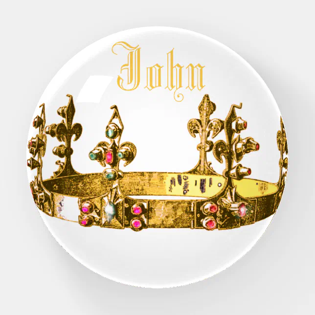 Vintage Gold Crown Desk Personalized Paperweight | Zazzle