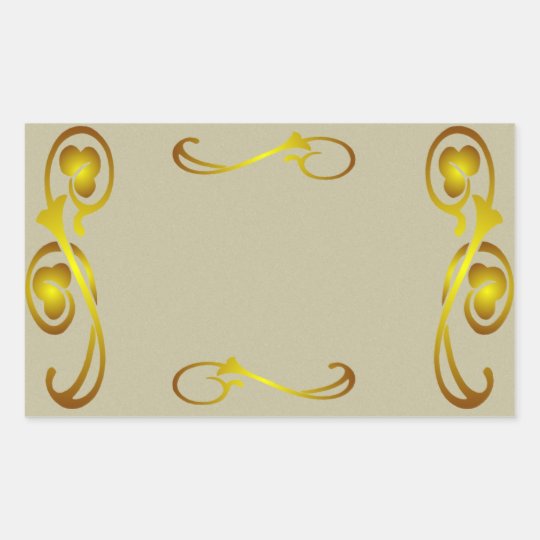 Vintage Gold Decorative Border label Sticker | Zazzle.com