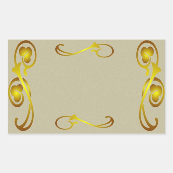 Vintage Gold Decorative Border label Sticker | Zazzle.com