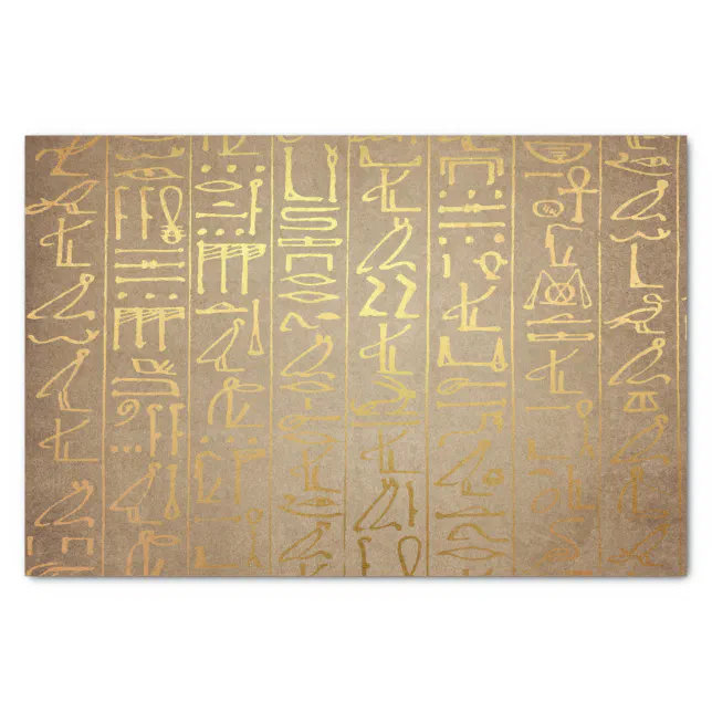 Vintage Gold Egyptian Hieroglyphics Paper Print | Zazzle