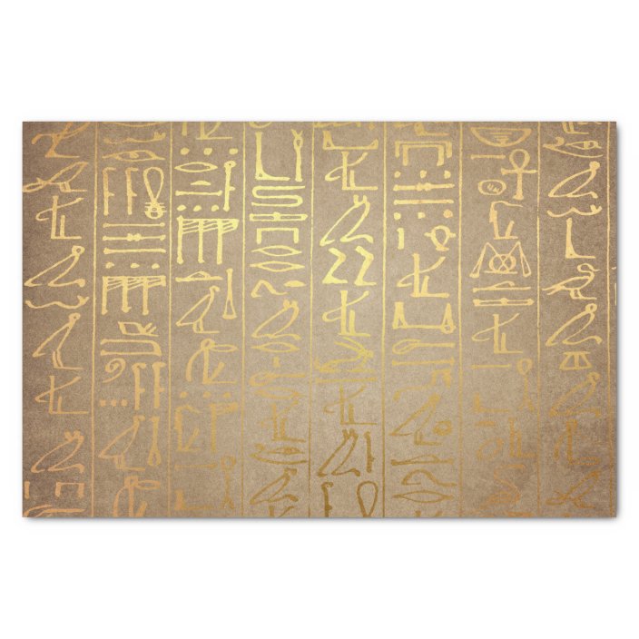 Vintage Gold Egyptian Hieroglyphics Paper Print | Zazzle.com