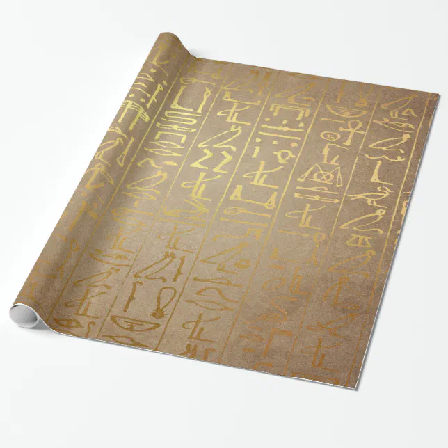 Vintage Gold Egyptian Hieroglyphics Paper Print | Zazzle