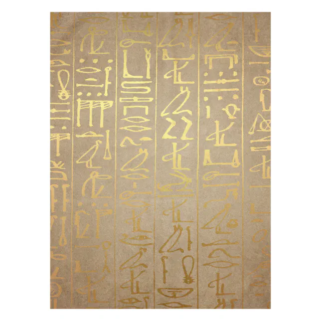 Vintage Gold Egyptian Hieroglyphics Paper Print Tablecloth | Zazzle