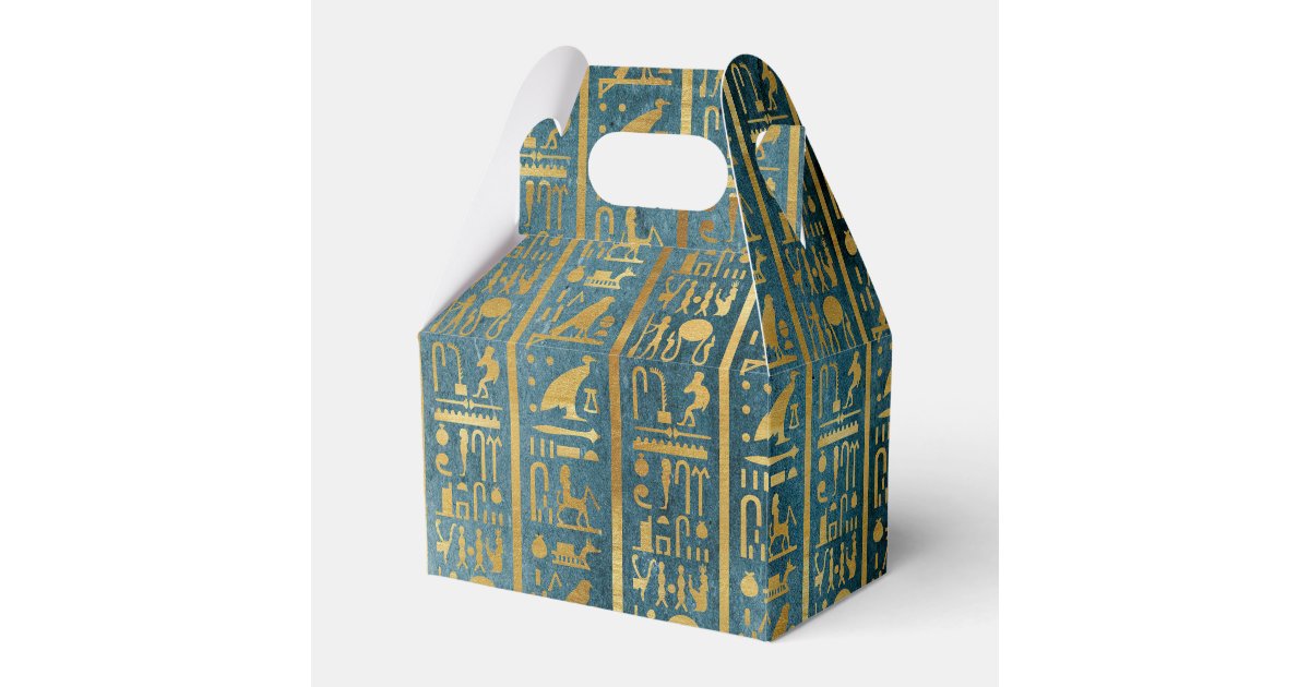 Vintage Gold Egyptian Paper Print Favor Boxes | Zazzle