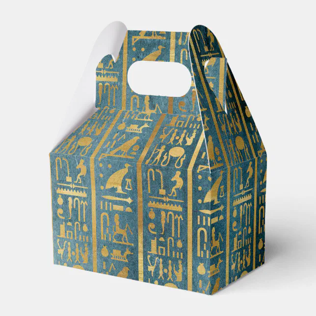 Vintage Gold Egyptian Paper Print Favor Boxes | Zazzle
