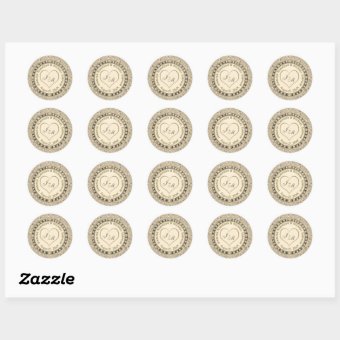Vintage Gold Faux Foil Heart Classic Round Sticker | Zazzle
