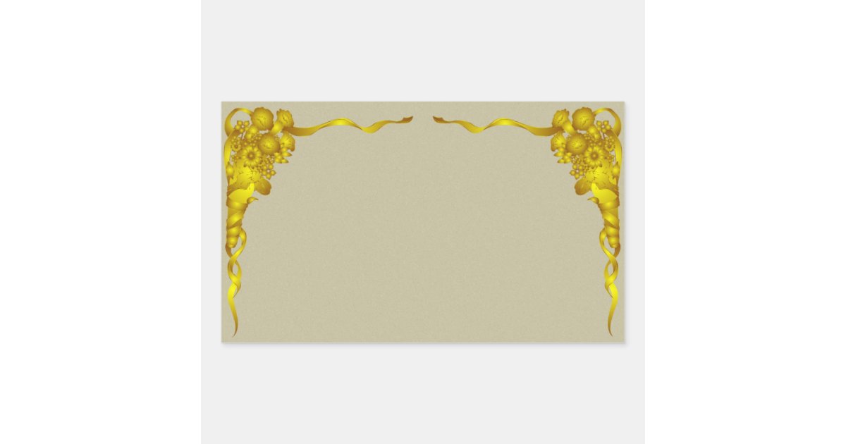 Vintage Gold Floral Border Label Sticker | Zazzle