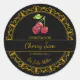 Vintage Gold Homemade Cherry Jam Label | Black | Zazzle
